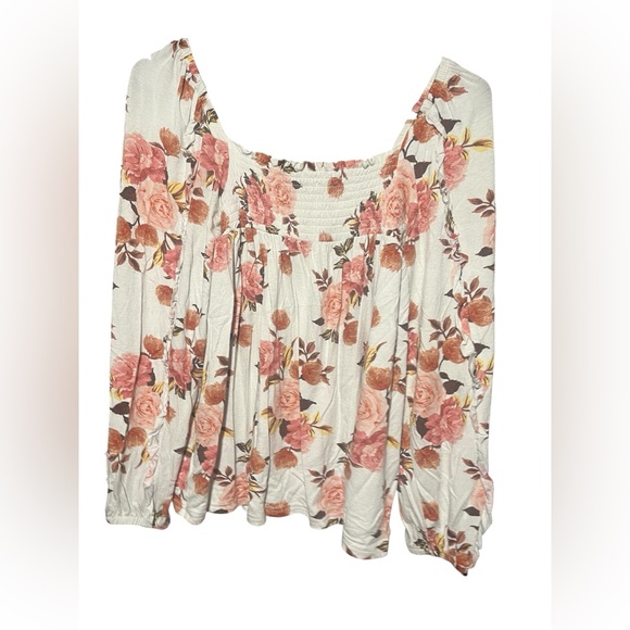 Altar'd State | Tops | Altard State Floral Smocked Top Pink And Cream ...